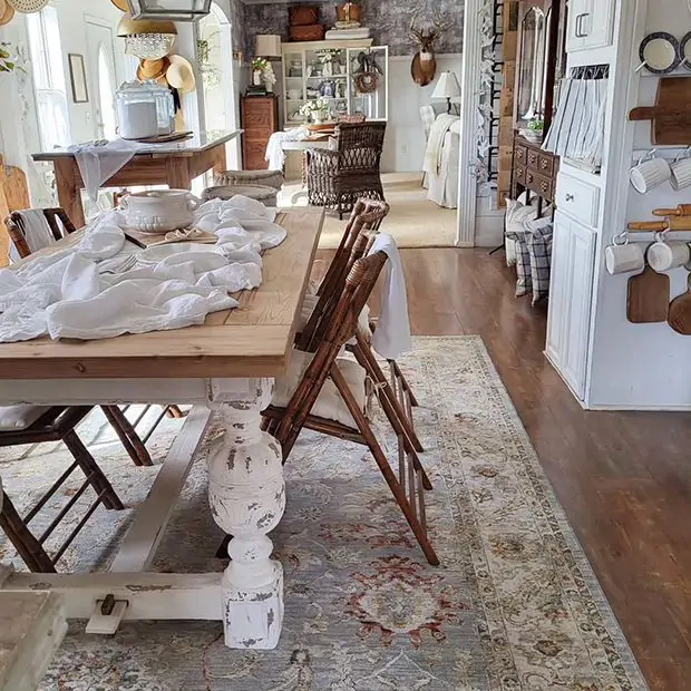 dining room rustic rug