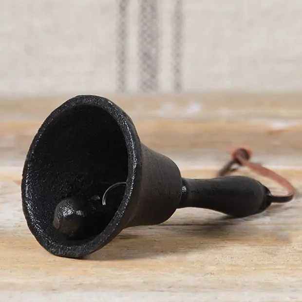 Vintage Cast Iron Dinner Bell Antique Cast Iron Bell W/ Bell Harp