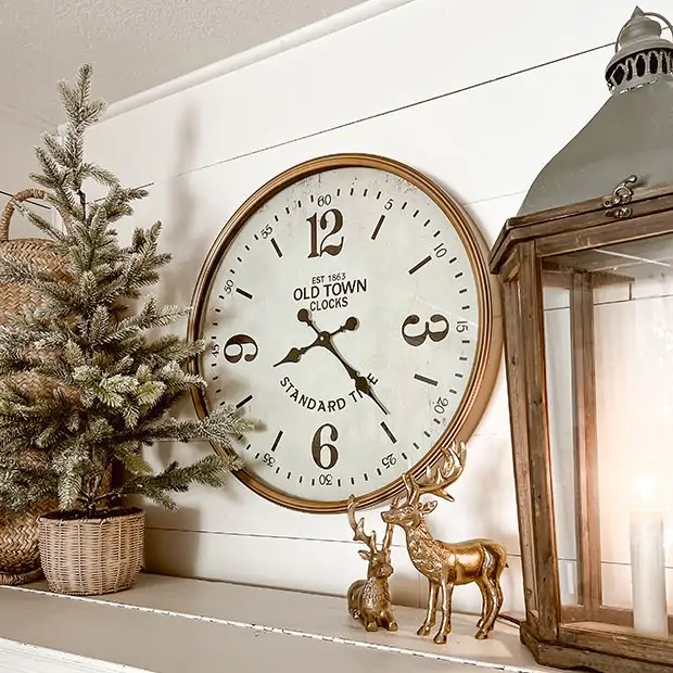 rustic gold wall clocks