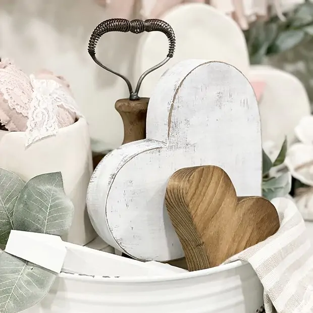rustic heart dinner set