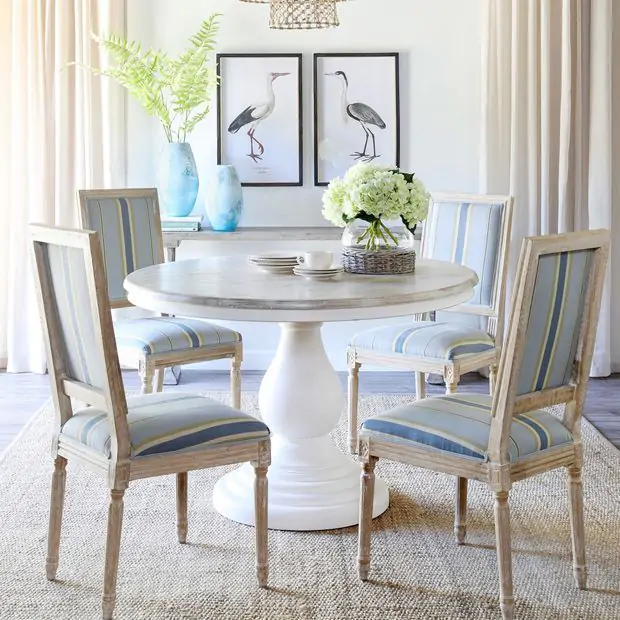 whitewashed dining table