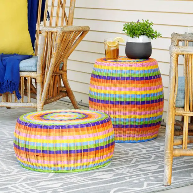 Woven basket table store